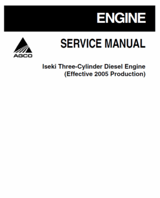 Iseki Three Cylinder Diesel Engines Repair Manual